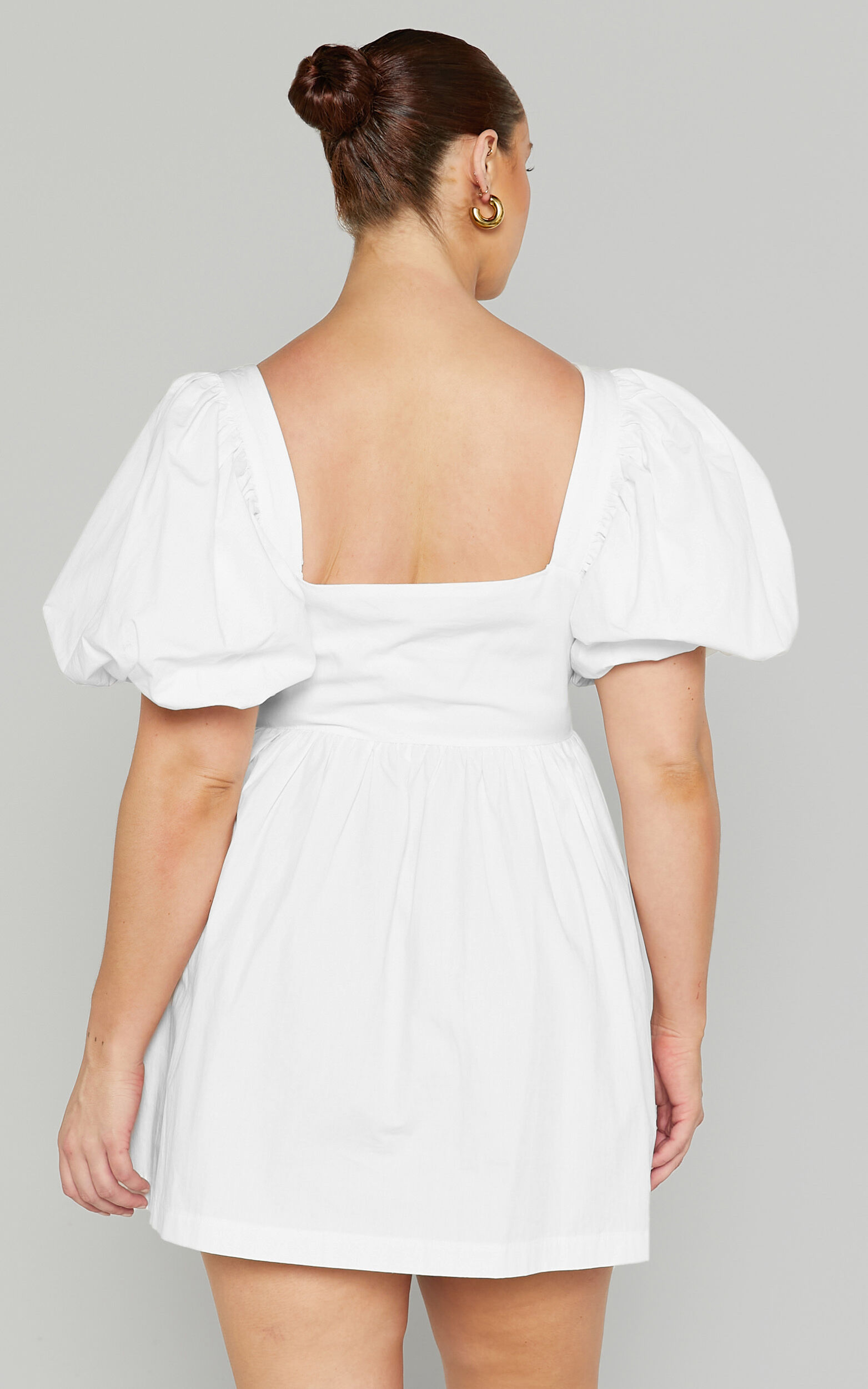 Vashti Mini Dress Puff Sleeve Sweetheart Dress In Off White Showpo