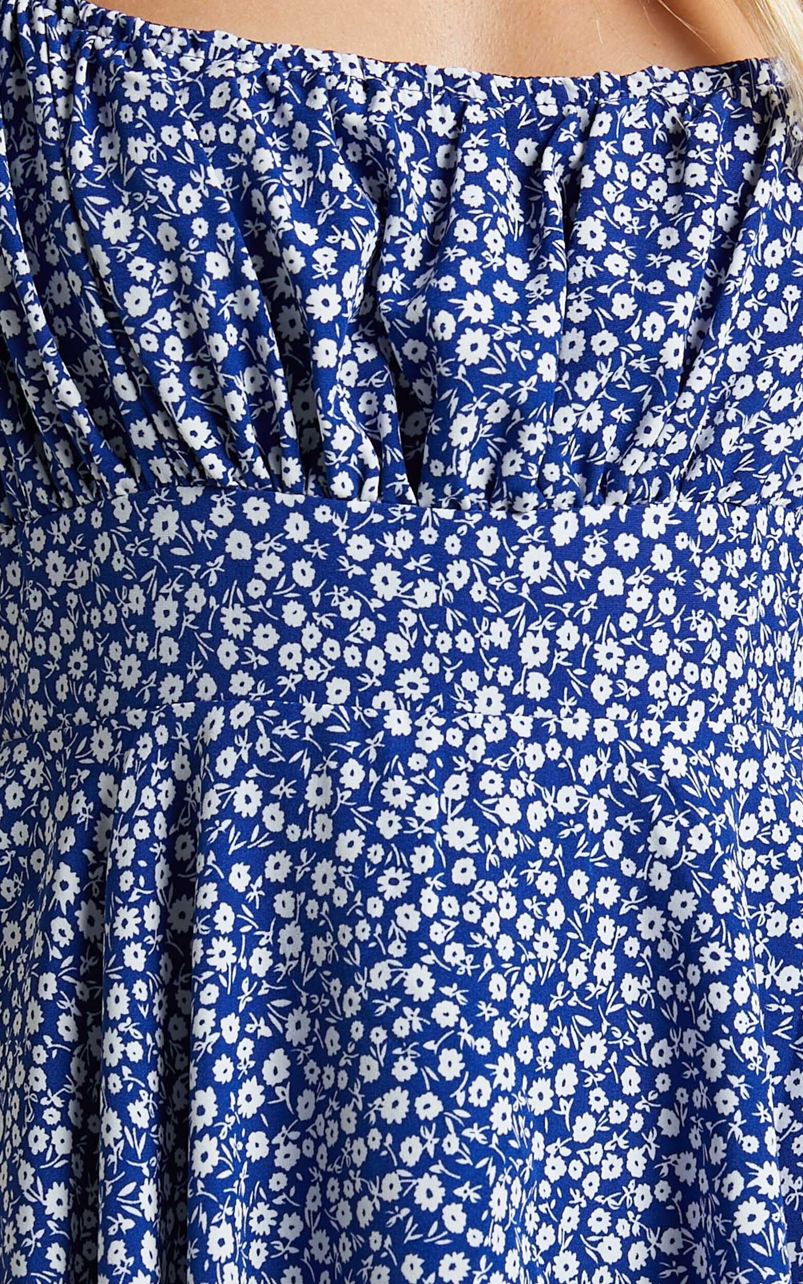 Summer Jam Mini Dress Strappy Slip Dress In Blue Floral Showpo