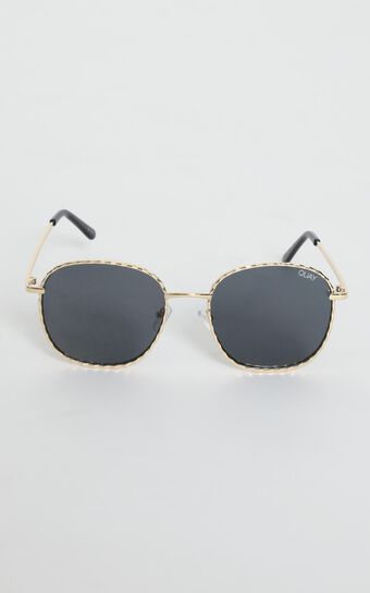 Quay X Lizzo Jezabell Twist Sunglasses In Gold And Smoke Lens