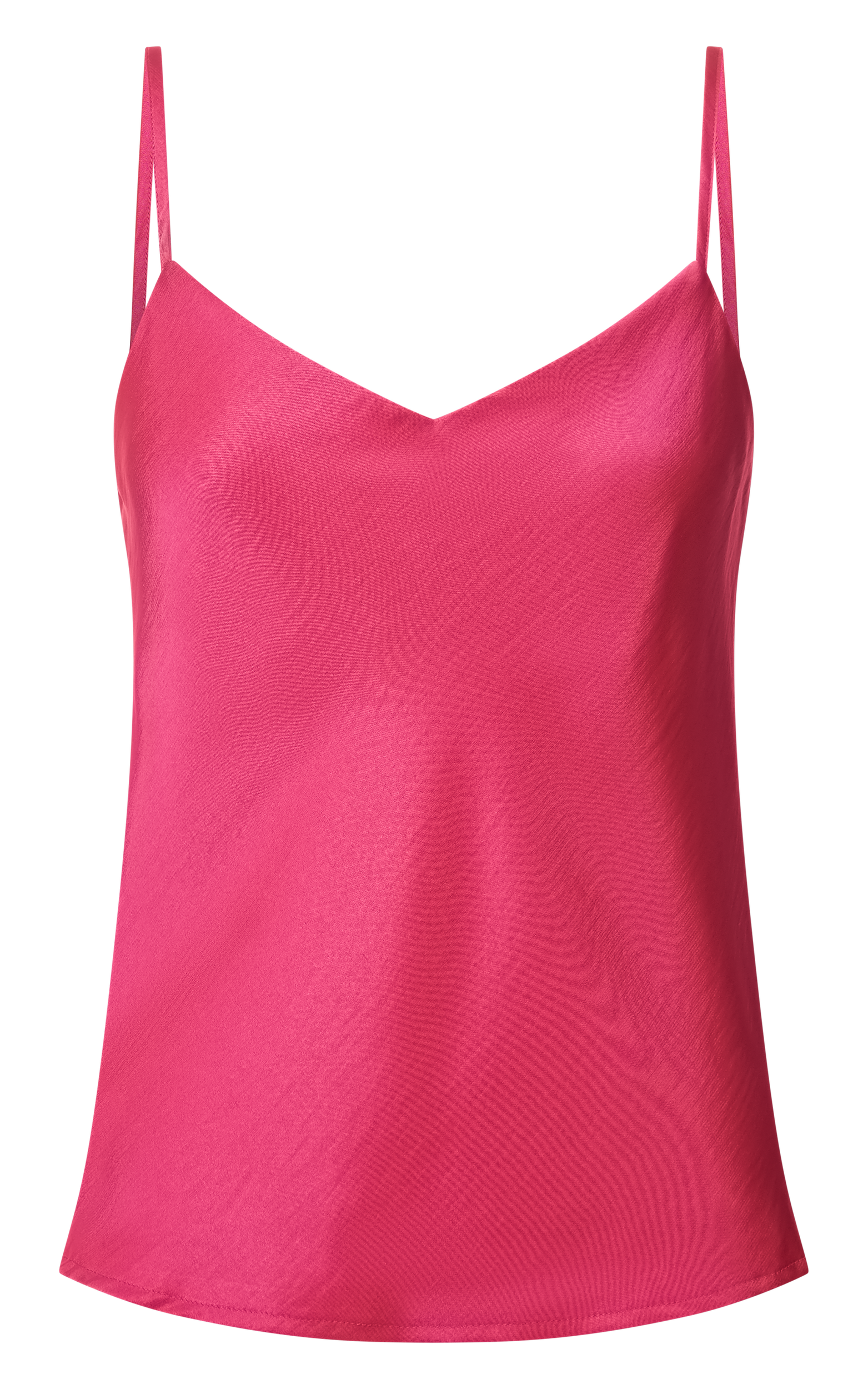 Beryl Top Strappy V Neck Satin Cami in Pink Showpo