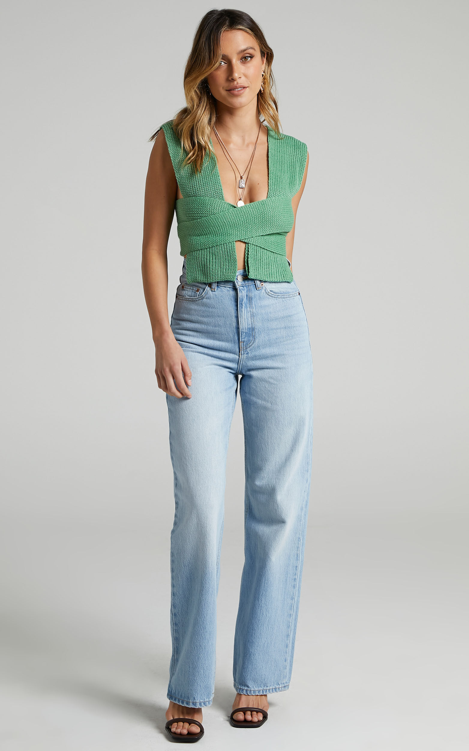 Kody Top - Wrap Knit Top in Green | Showpo USA Kody Top - Wrap Knit Top in Green | Showpo USA