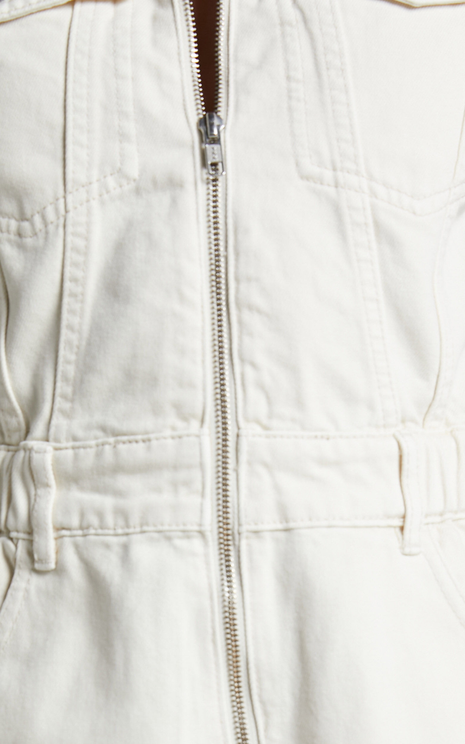 Mauriel Playsuit Recycled Cotton Utility Playsuit In Ecru Showpo Usa