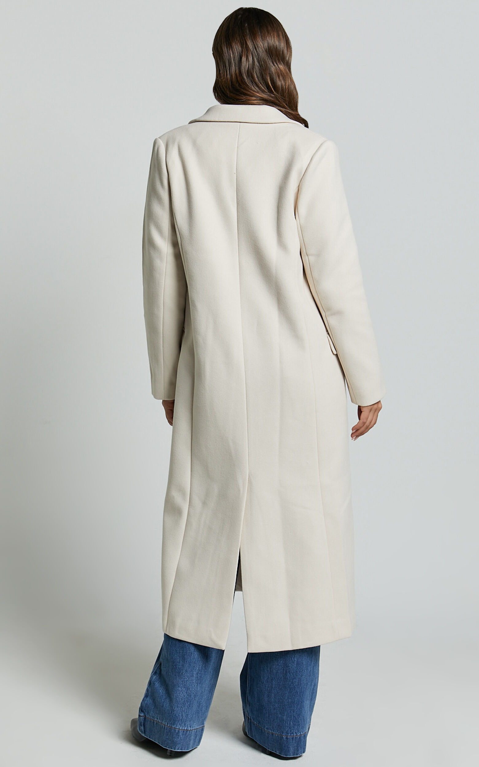 Colby Coat - Tailored Longline Coat in Stone | Showpo USA Colby Coat - Tailored Longline Coat in Stone | Showpo USA