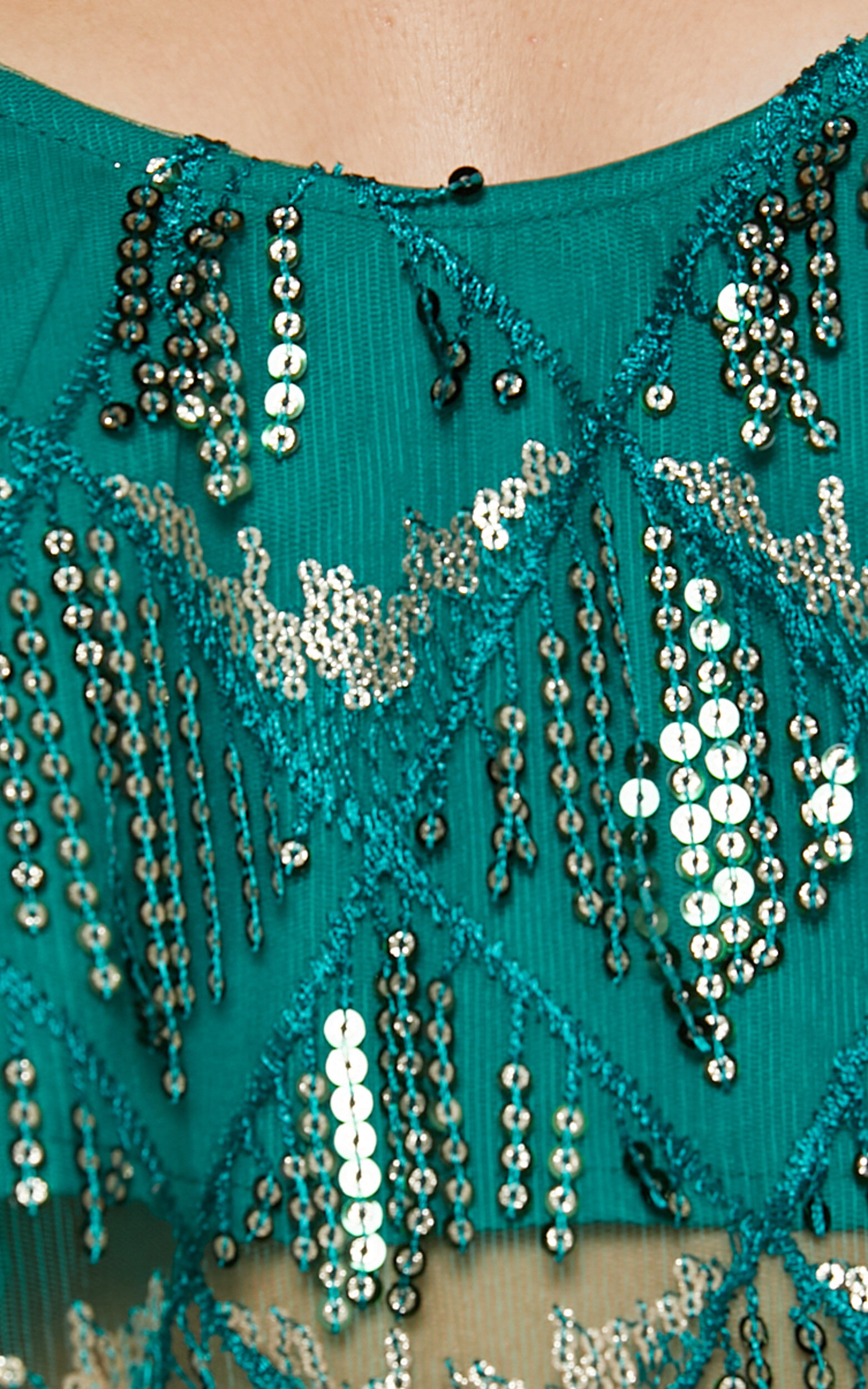 Khrizza Top Sequin Diamond Mesh Cropped Cami Top In Emerald Showpo Usa